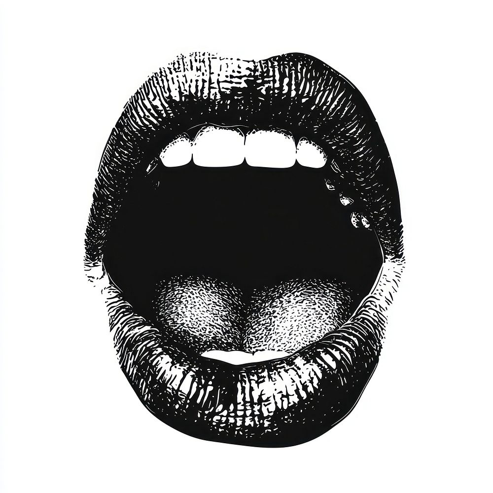 Open screaming lip retro photocopy | Free Photo Illustration - rawpixel