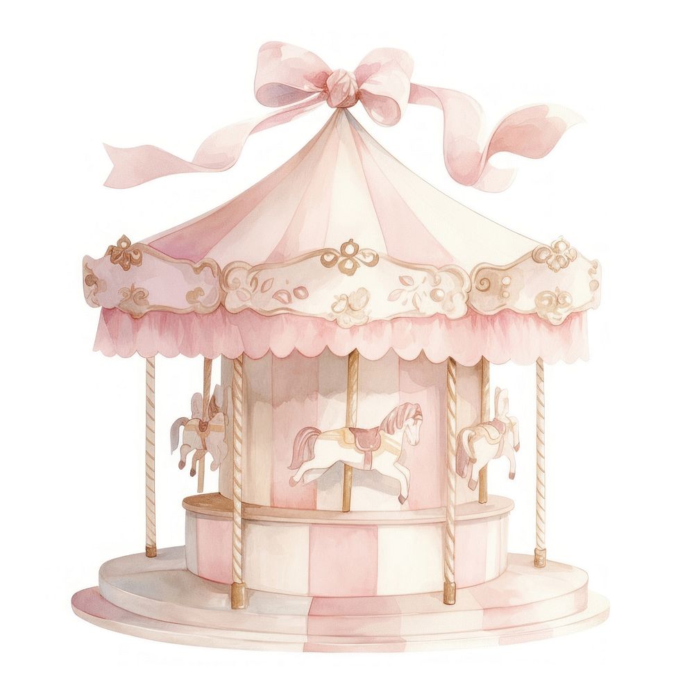 Coquette carousel illustration pastel colors. | Premium Photo ...