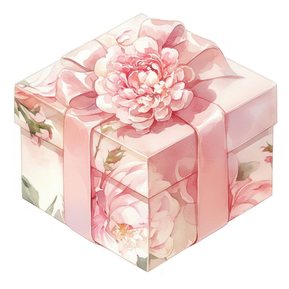 Coquette gift box illustration watercolor | Free Photo Illustration ...