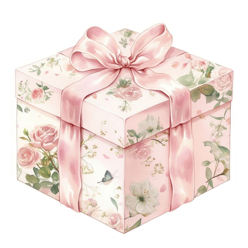 Coquette gift box illustration floral | Free Photo Illustration - rawpixel