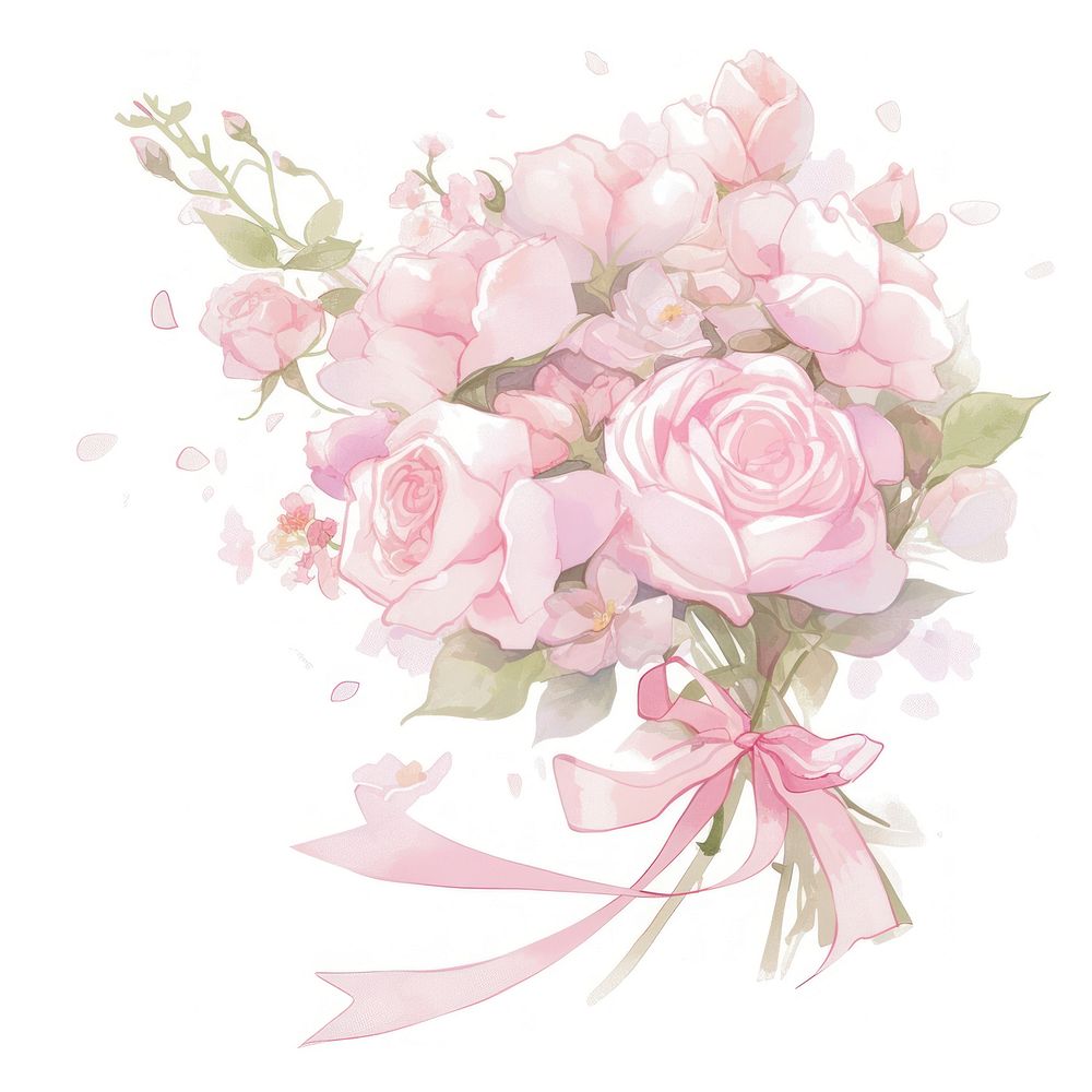 Coquette Roses art illustration watercolor. | Free Photo Illustration ...