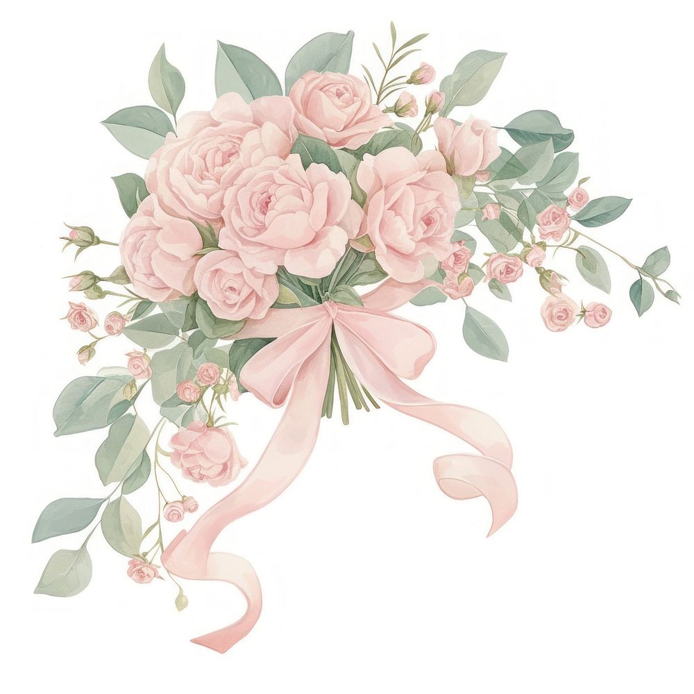 Coquette roses art illustration watercolor. | Free Photo Illustration ...