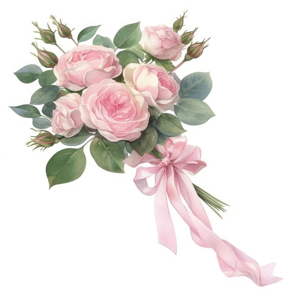 Coquette roses art illustration watercolor. | Free Photo Illustration ...