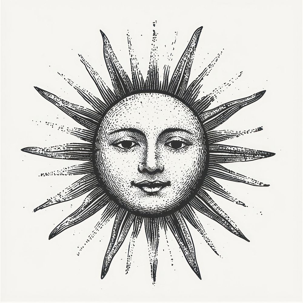 Retro sun retro photocopy stipple | Free Photo Illustration - rawpixel