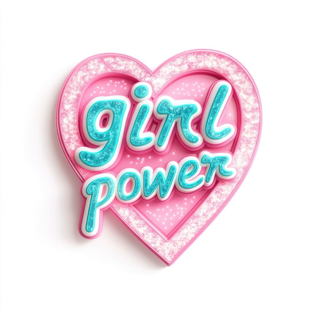 Sparkling heart power girl. | Free Photo Illustration - rawpixel