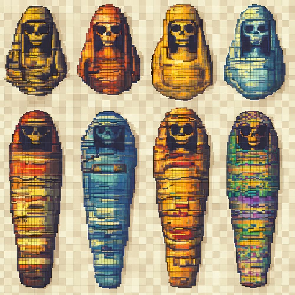 Art design pixel mummy. | Free Photo Illustration - rawpixel