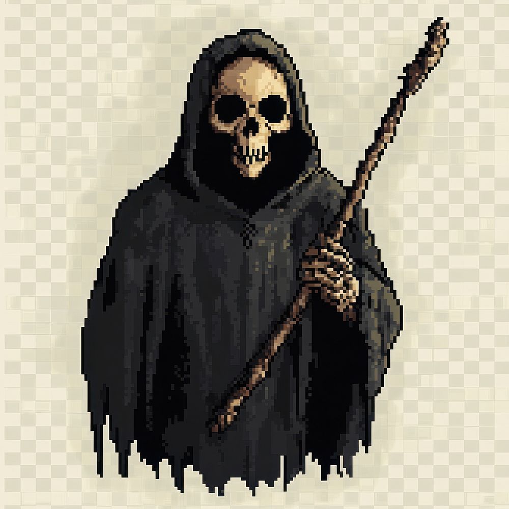 Reaper pixel grim art. | Free Photo Illustration - rawpixel
