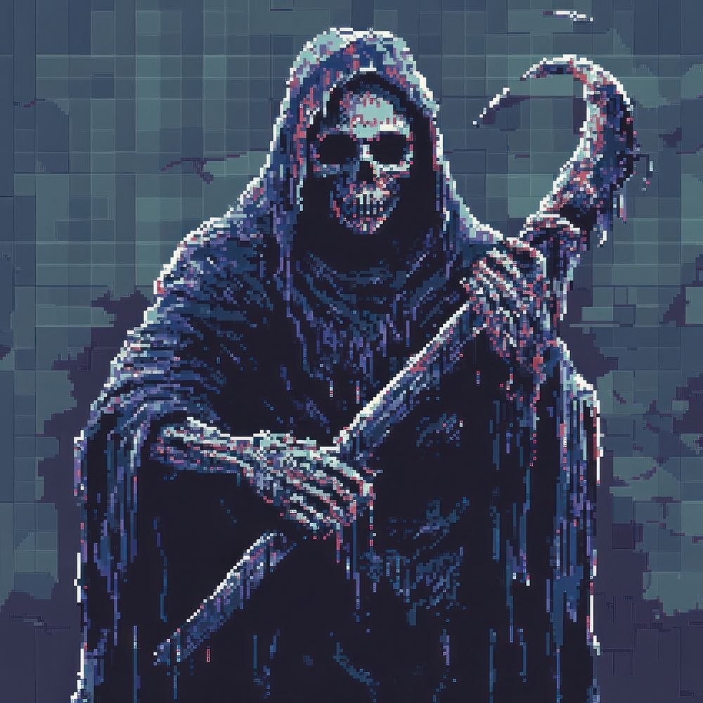 Reaper pixel style grim. | Free Photo Illustration - rawpixel