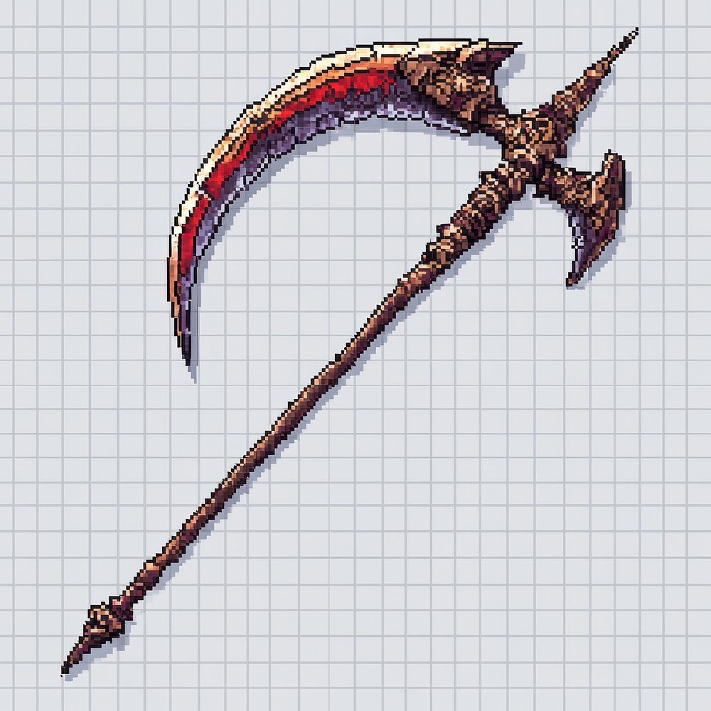 Weapon scythe design pixel. | Free Photo Illustration - rawpixel