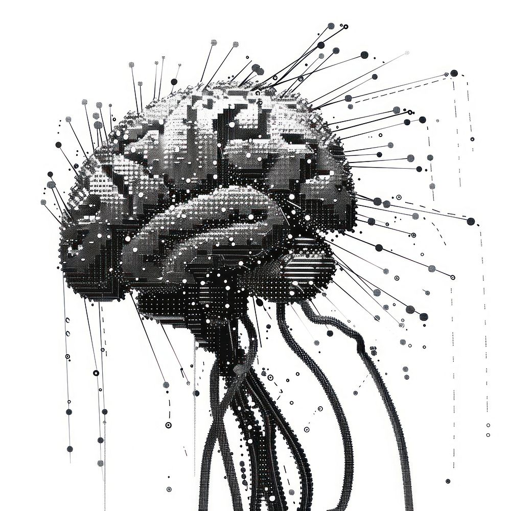 brain wires coming art visualization | Free Photo Illustration - rawpixel