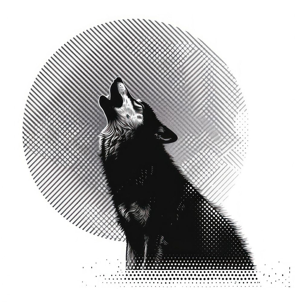 wolf howling neon-colored moon background | Free Photo Illustration ...