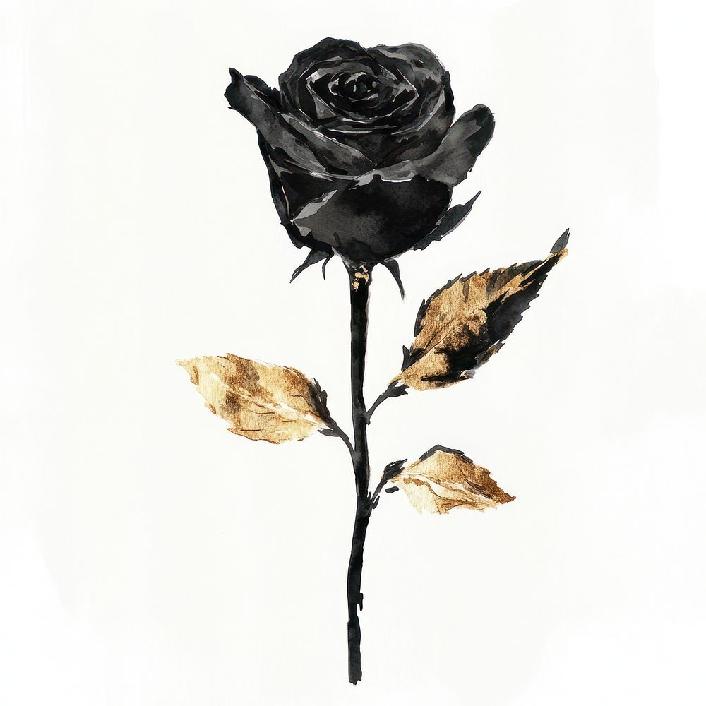Black color rose flower art | Free Photo Illustration - rawpixel