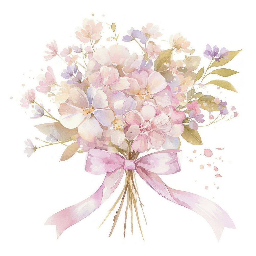 Pastel coquette flowers art illustration | Free Photo Illustration - rawpixel