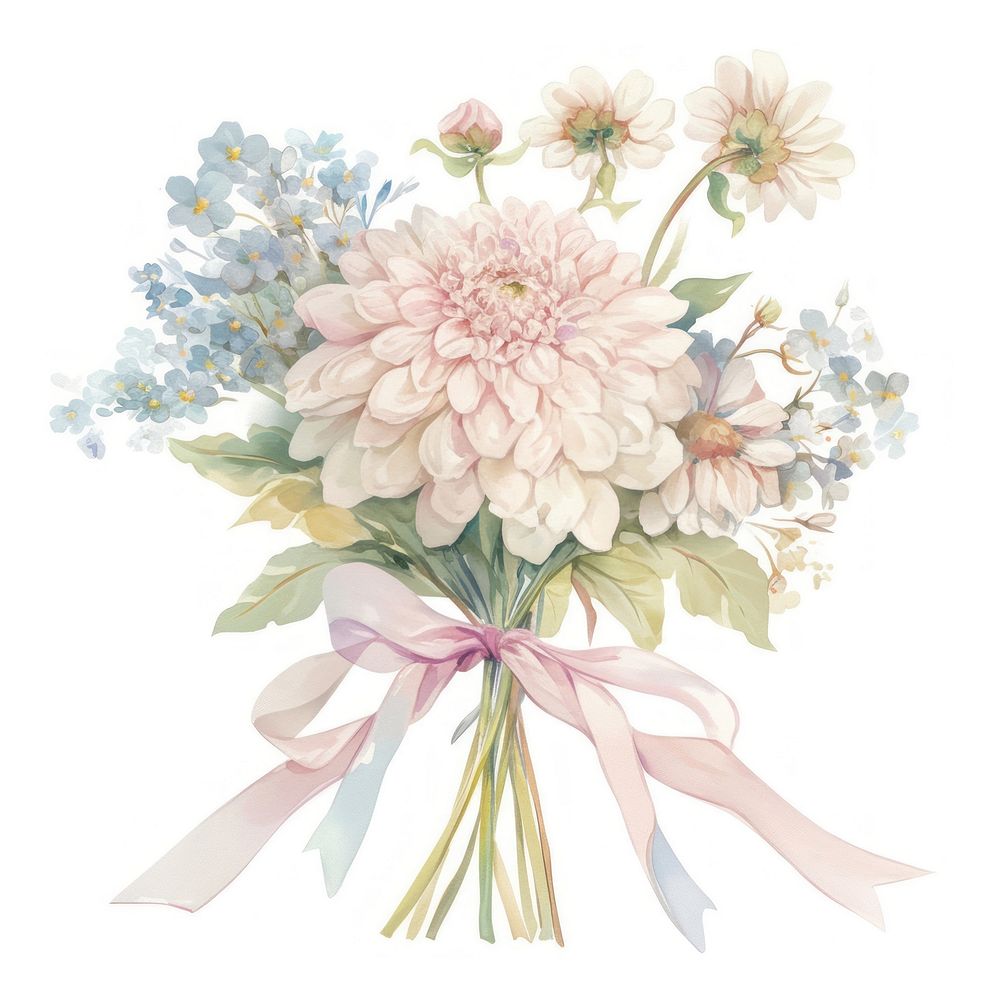Pastel coquette flowers art illustration | Free Photo Illustration ...