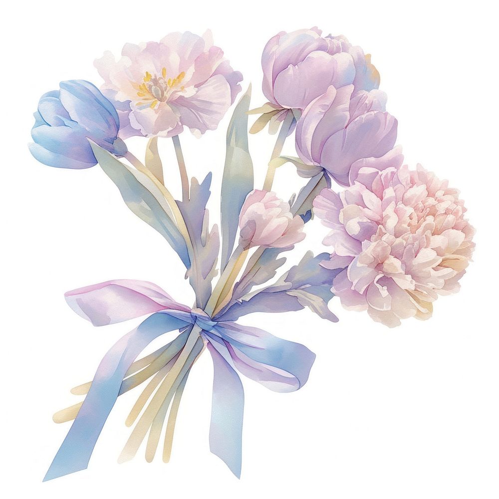 Pastel coquette flowers art illustration | Free Photo Illustration ...