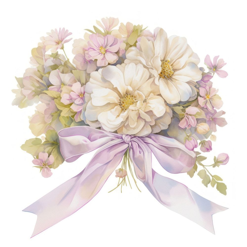 Pastel coquette flowers art illustration | Free Photo Illustration - rawpixel