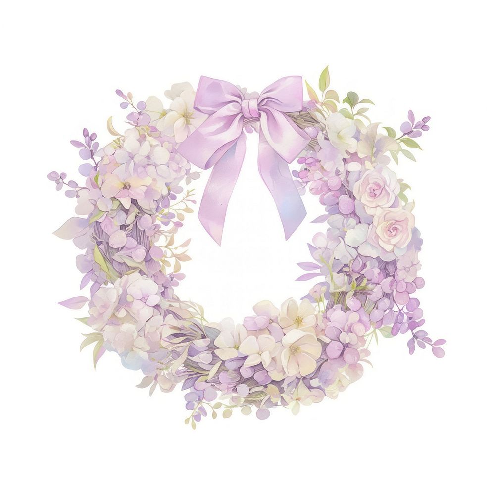 Pastel coquette wreath illustration blossoms | Free Photo Illustration ...