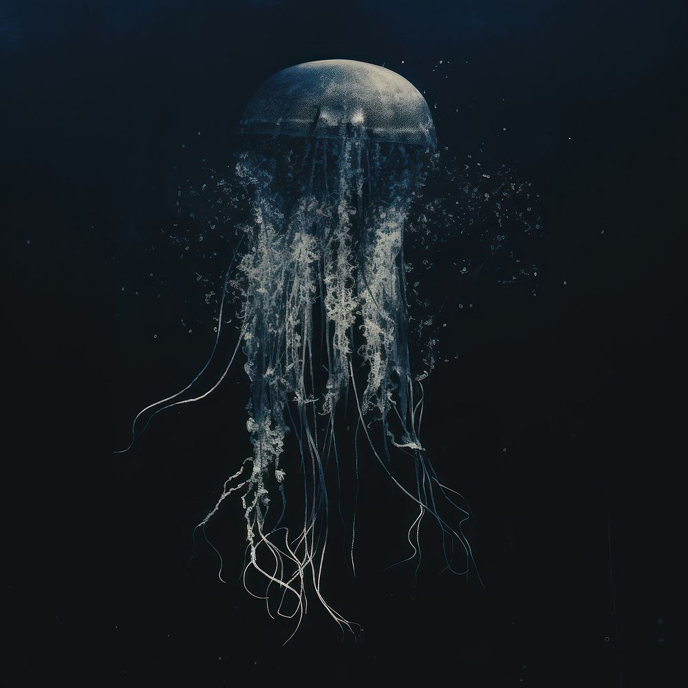 jellyfish made strings and threads | Free Photo Illustration - rawpixel