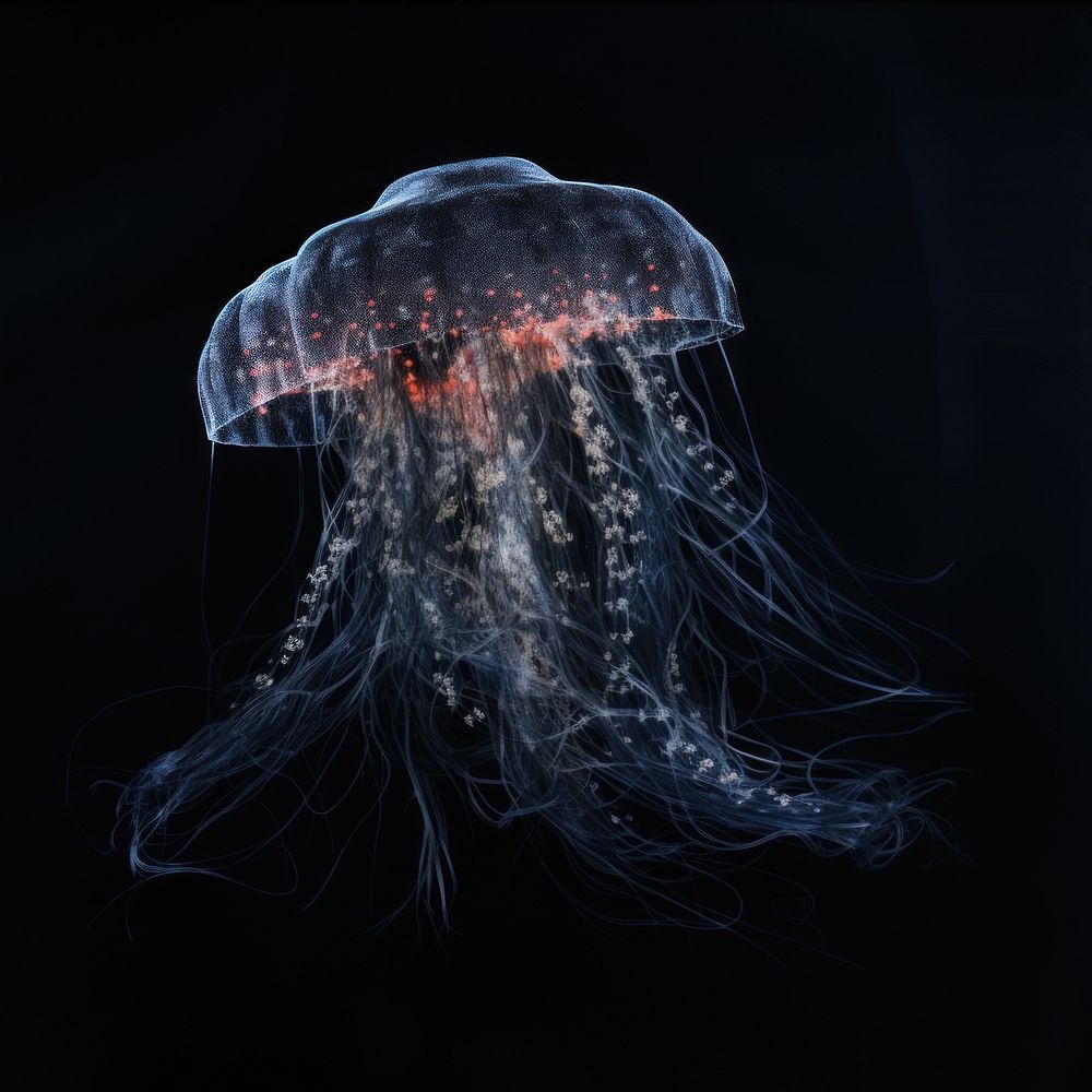 jellyfish made strings and threads | Free Photo Illustration - rawpixel