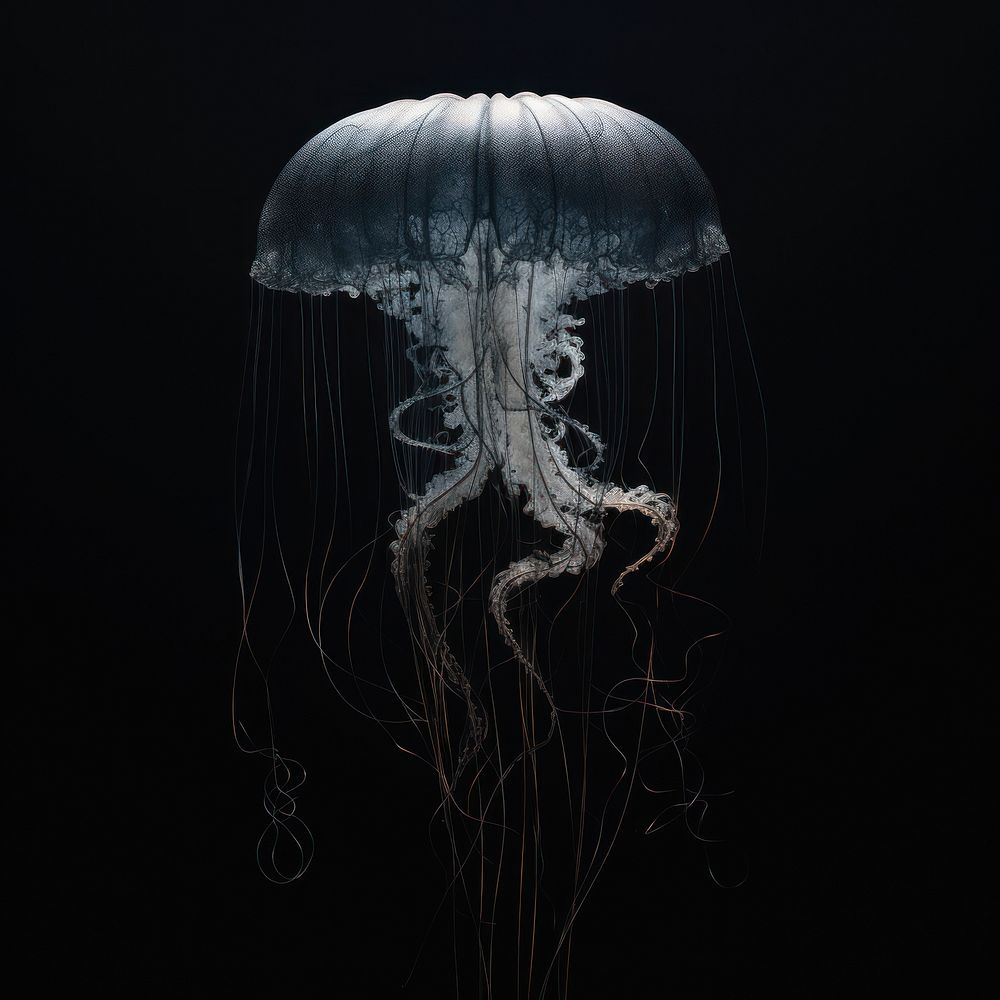 jellyfish made strings and threads | Free Photo Illustration - rawpixel