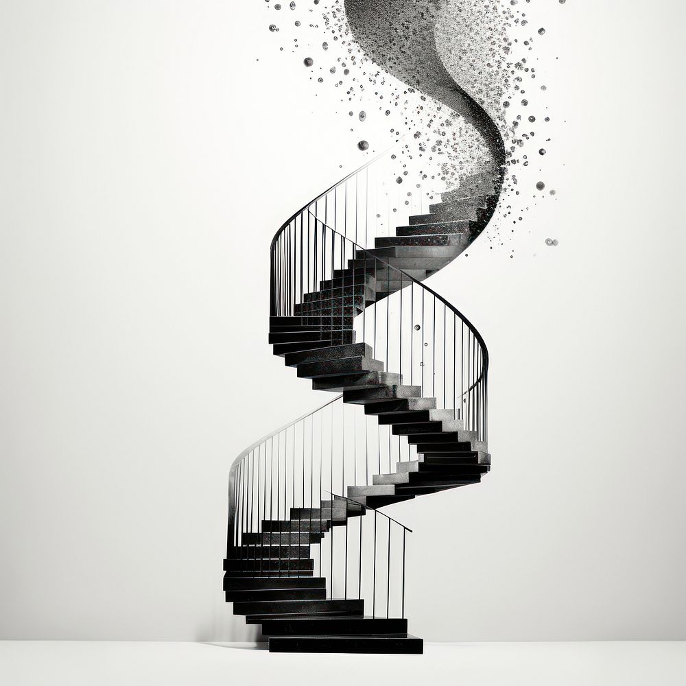 musical note unraveling spiraling staircase | Free Photo Illustration ...