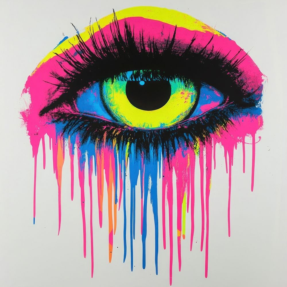 An eye dripping paint vibrant | Free Photo Illustration - rawpixel
