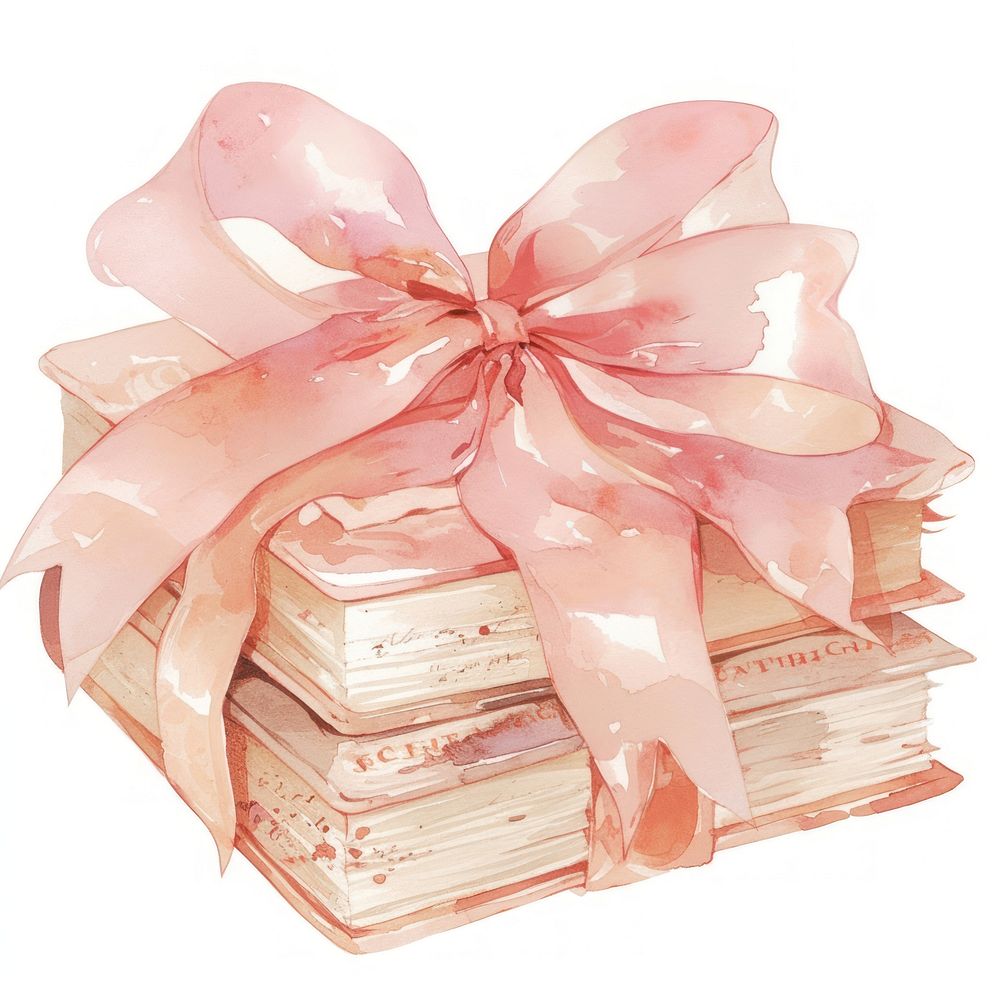 Coquette book illustration watercolor ribbon. | Free Photo Illustration ...