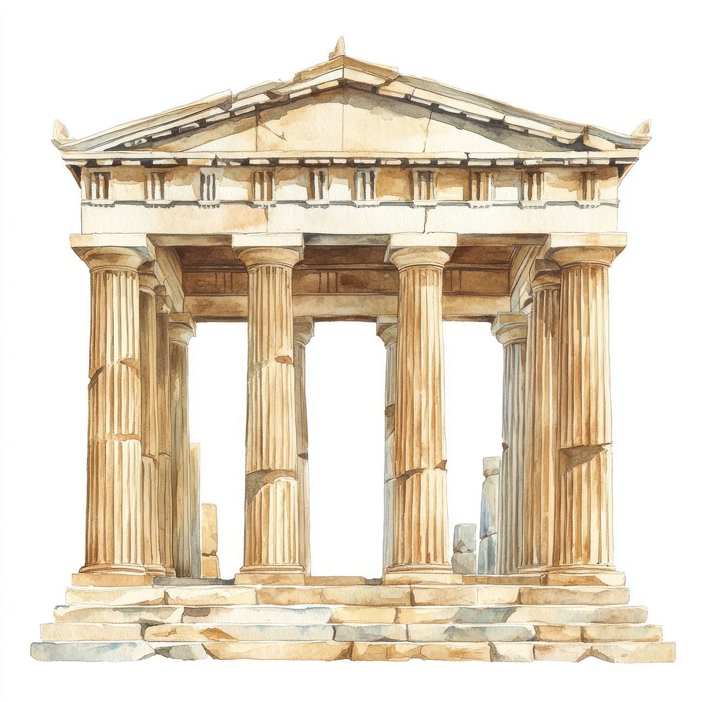 An ancient Greek temple architecture | Free Photo Illustration - rawpixel