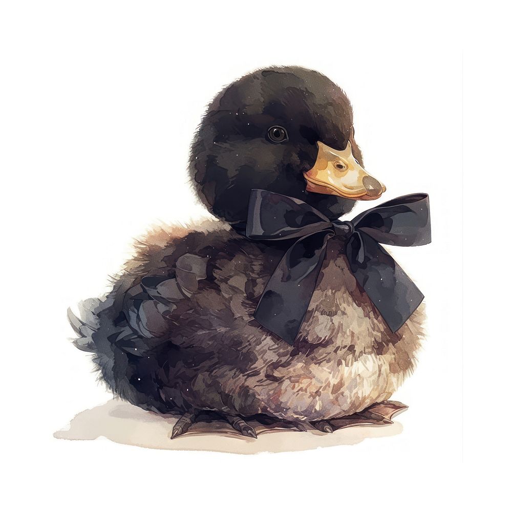 Black coquette duck illustration watercolor | Free Photo Illustration ...