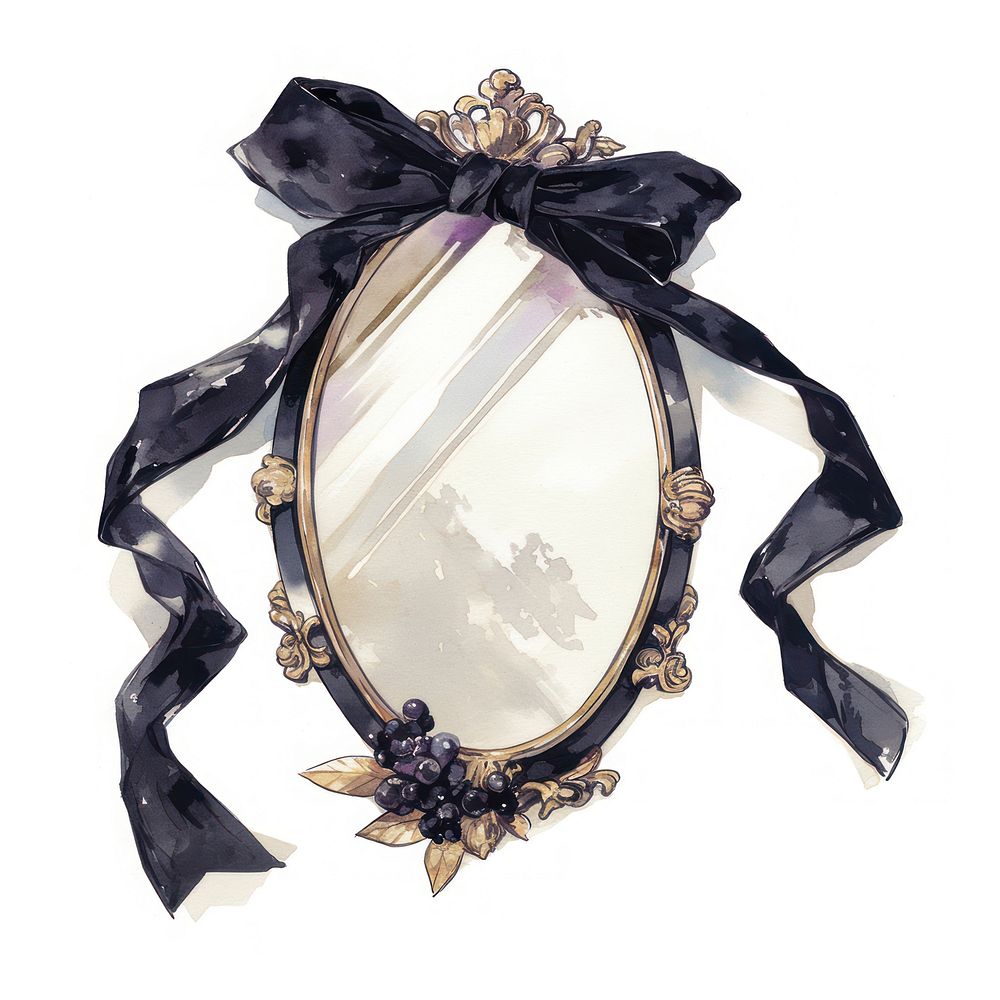 Black coquette mirror illustration ribbon | Free Photo Illustration ...