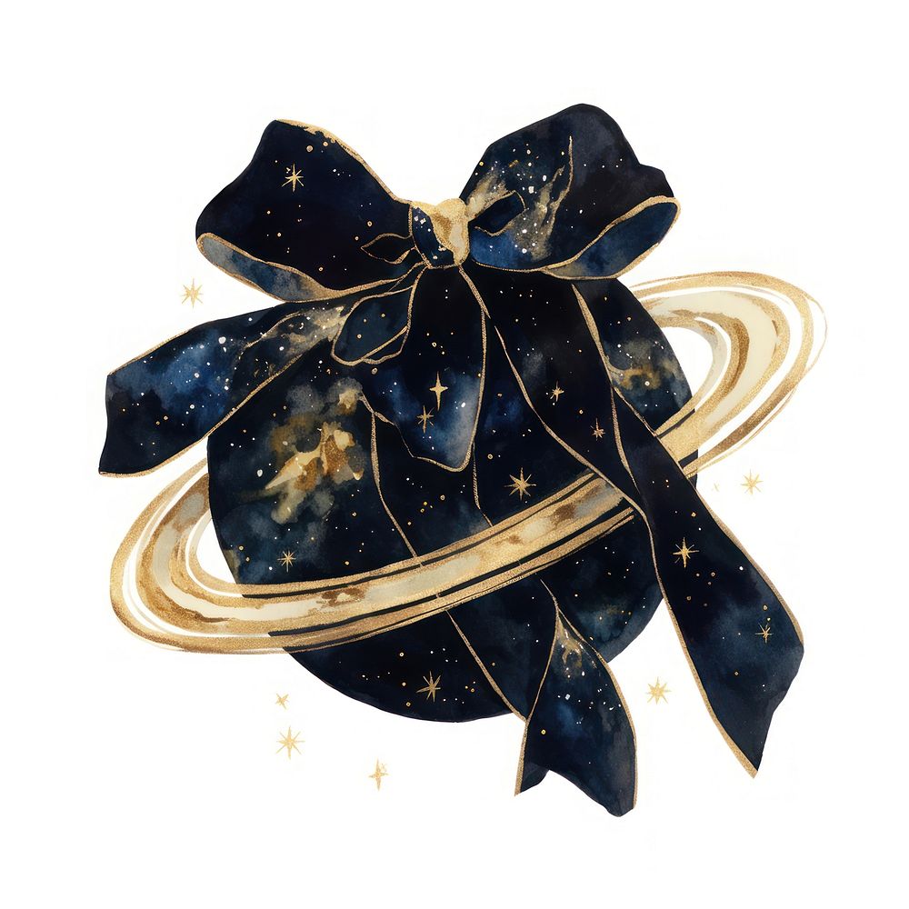 Black coquette saturn ribbon astronomical | Free Photo Illustration ...