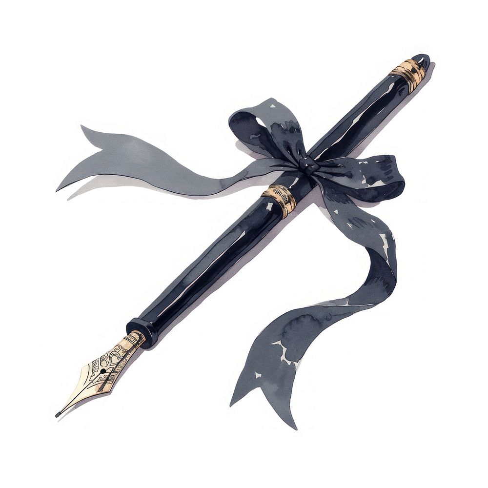 Black coquette pen ribbon calligraphy | Free Photo Illustration - rawpixel