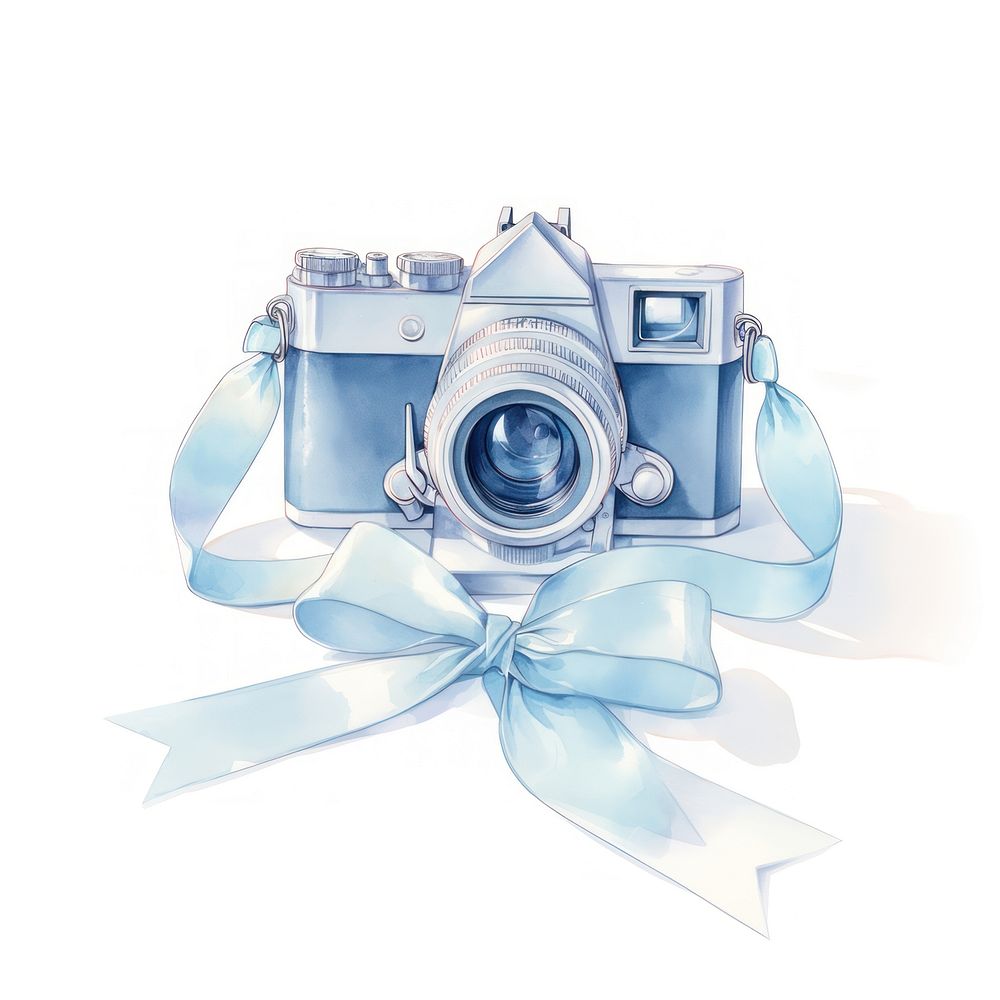 Coquette camera illustration ribbon blue. | Free Photo Illustration ...