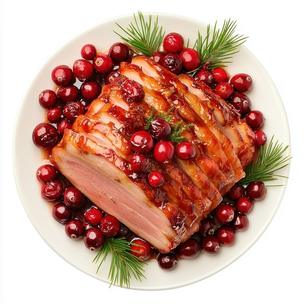 christmas roasted cranberry glazed ham | Free Photo - rawpixel