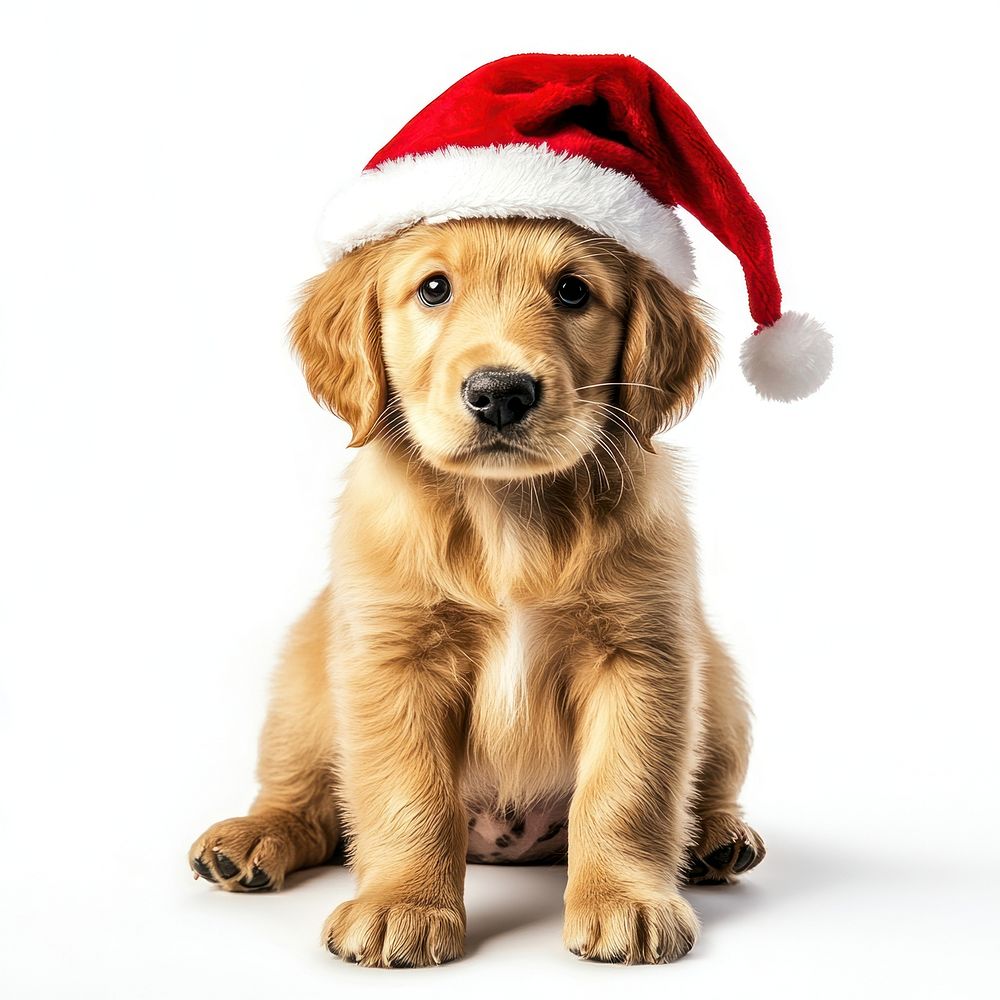golden retrival puppy wearing christmas | Free Photo - rawpixel