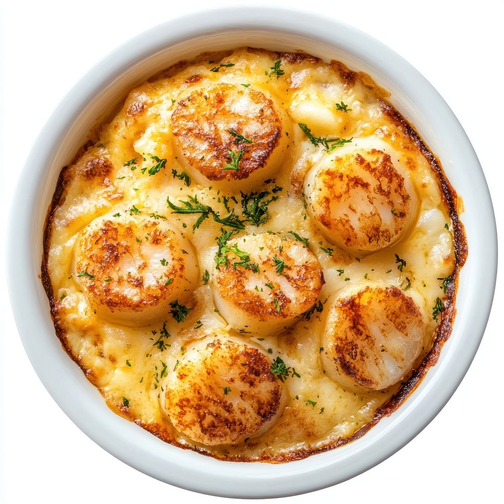 cheesy scallop potato dish food | Free Photo - rawpixel