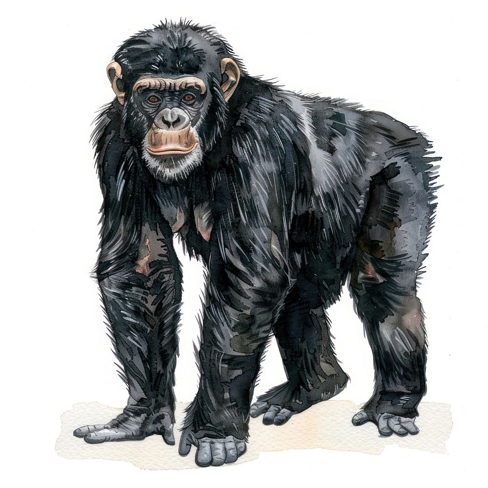 black Ape illustration realistic wildlife. | Free Photo Illustration ...