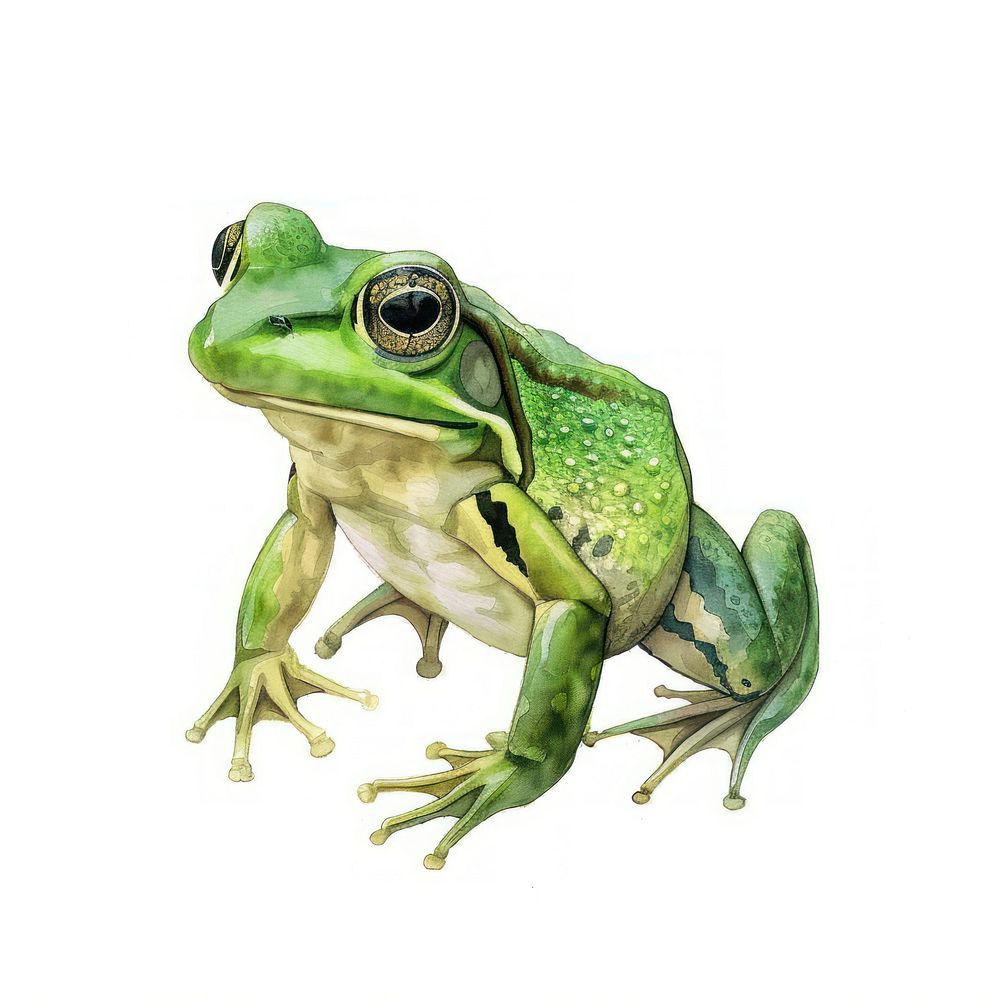 green frog illustration amphibian realistic. | Free Photo Illustration ...