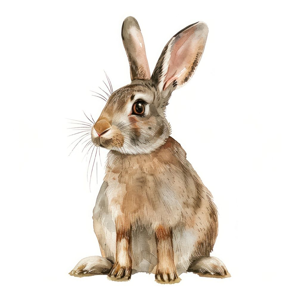 A rabbit illustration watercolor artwork. | Free Photo Illustration ...
