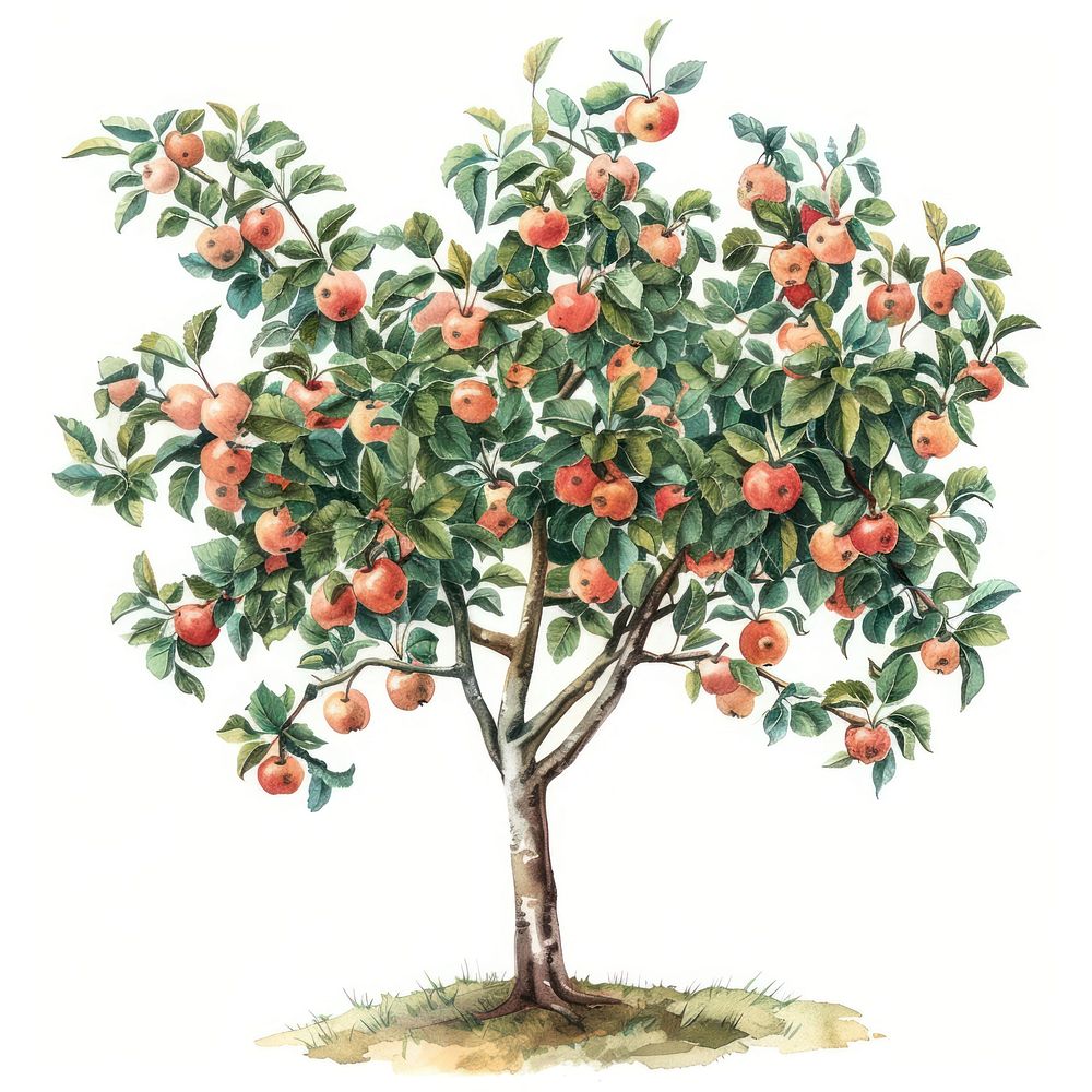 An isolated apple tree art | Free Photo Illustration - rawpixel
