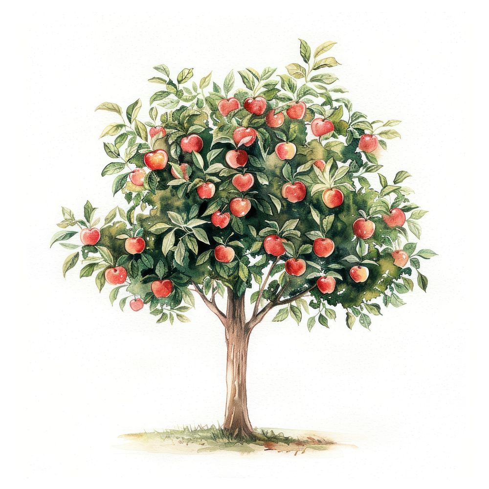 An isolated apple tree art | Free Photo Illustration - rawpixel