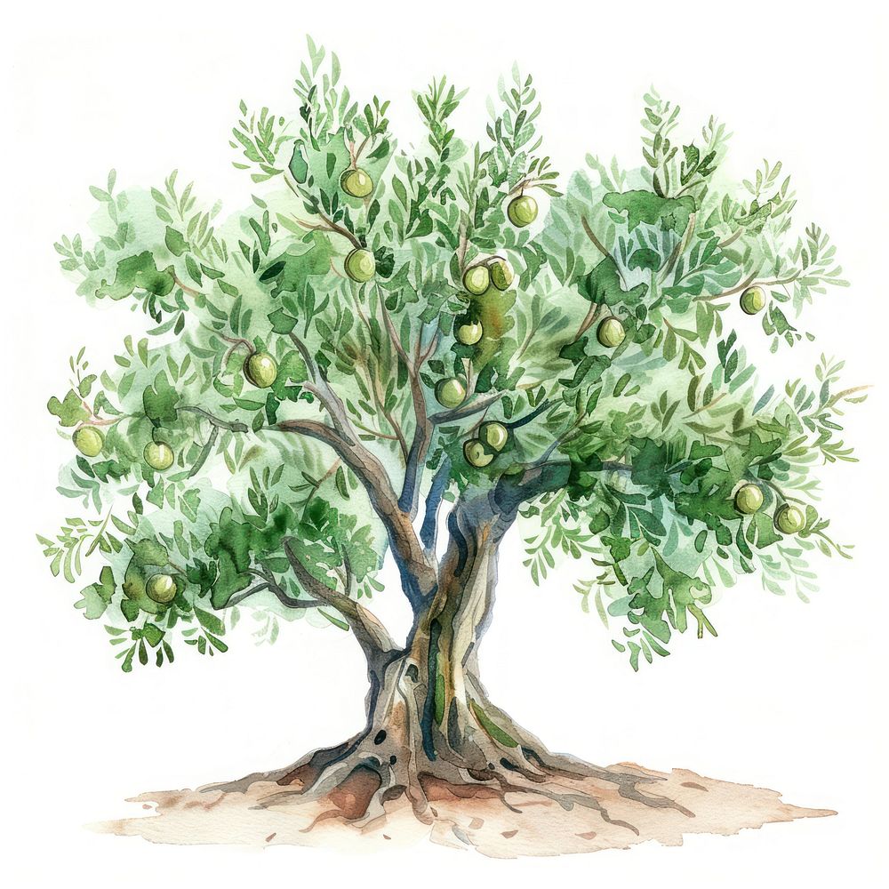An isolated olive tree art | Free Photo Illustration - rawpixel