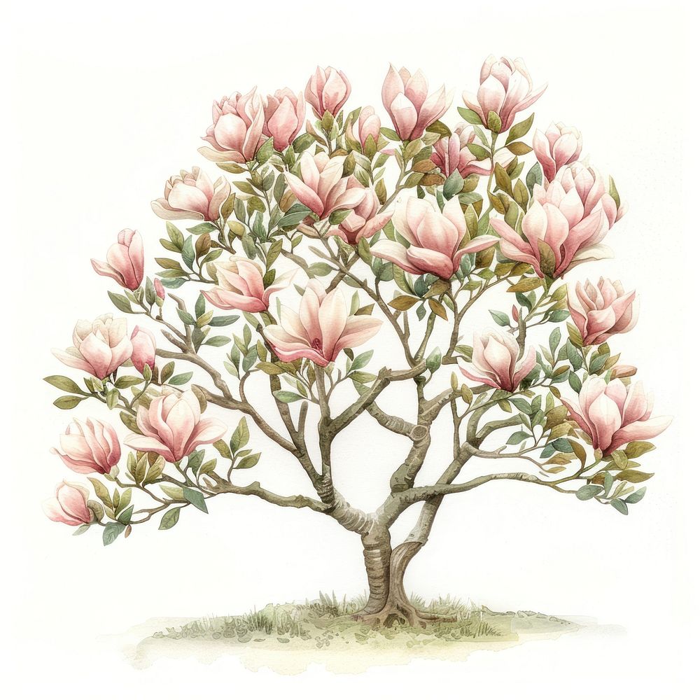 An isolated magnolia tree art | Free Photo Illustration - rawpixel