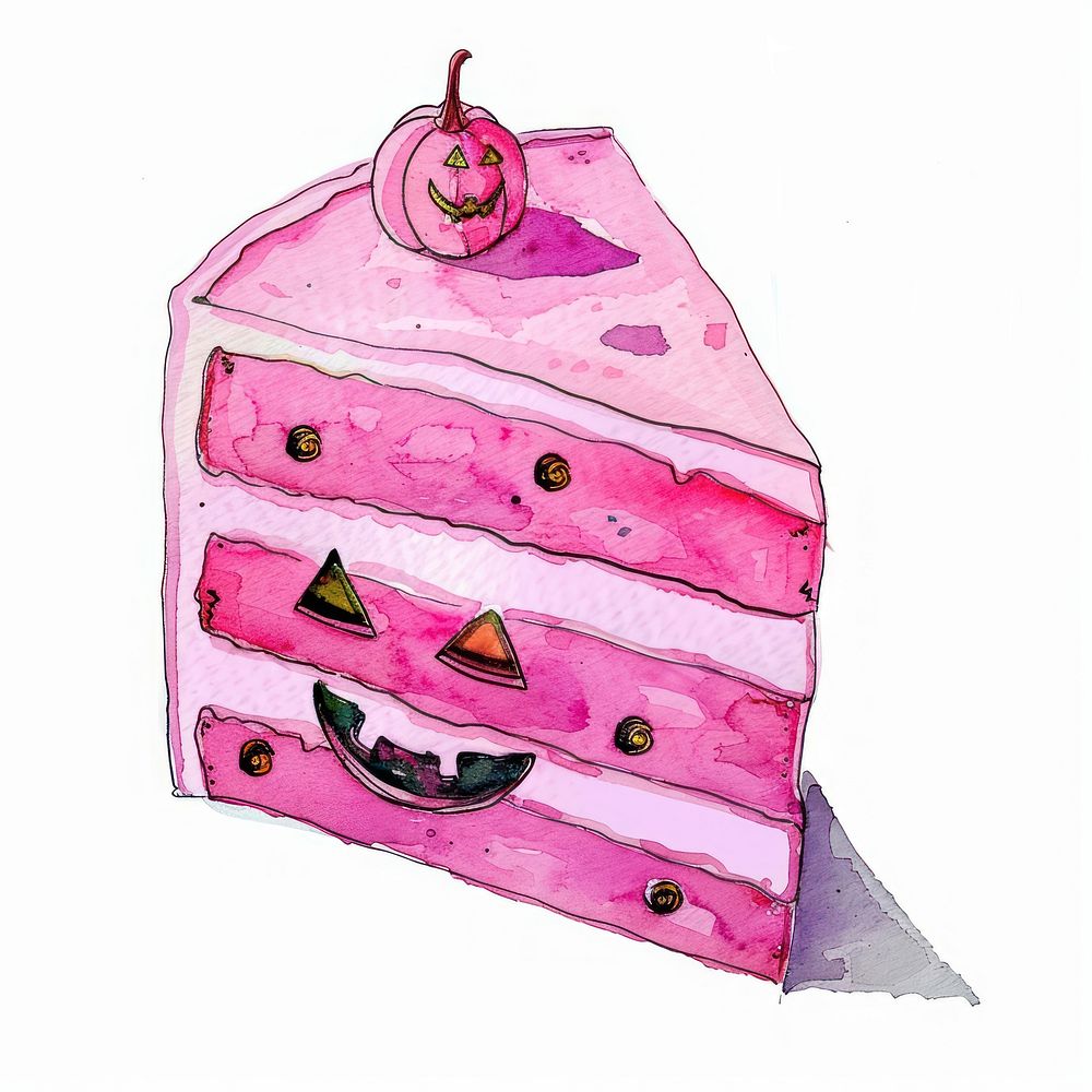 Halloween layer cake illustration watercolor | Free Photo Illustration ...