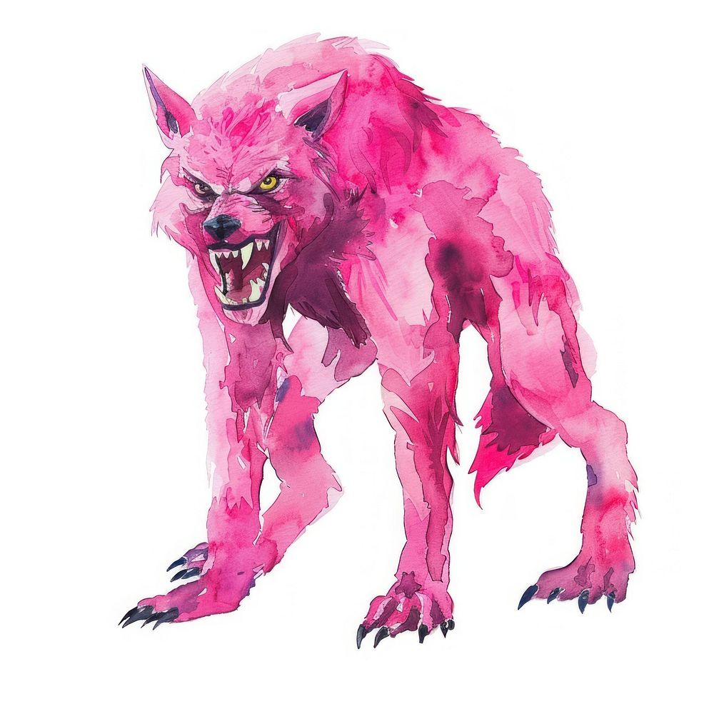 Werewolf art illustration watercolor. | Free Photo Illustration - rawpixel