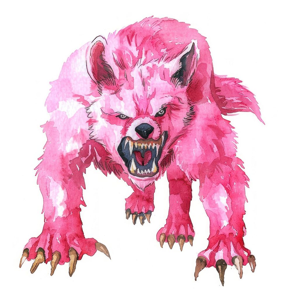 Werewolf art illustration watercolor. | Free Photo Illustration - rawpixel