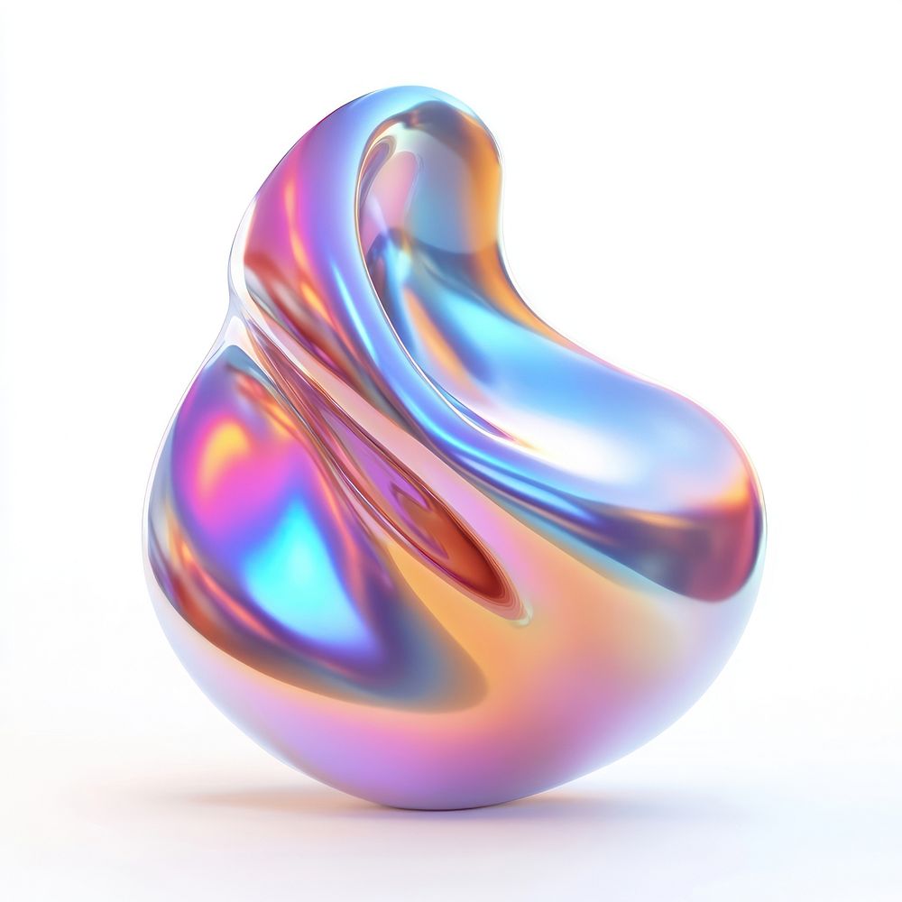 Iridescent simple abstract shape art | Free Photo Illustration - rawpixel