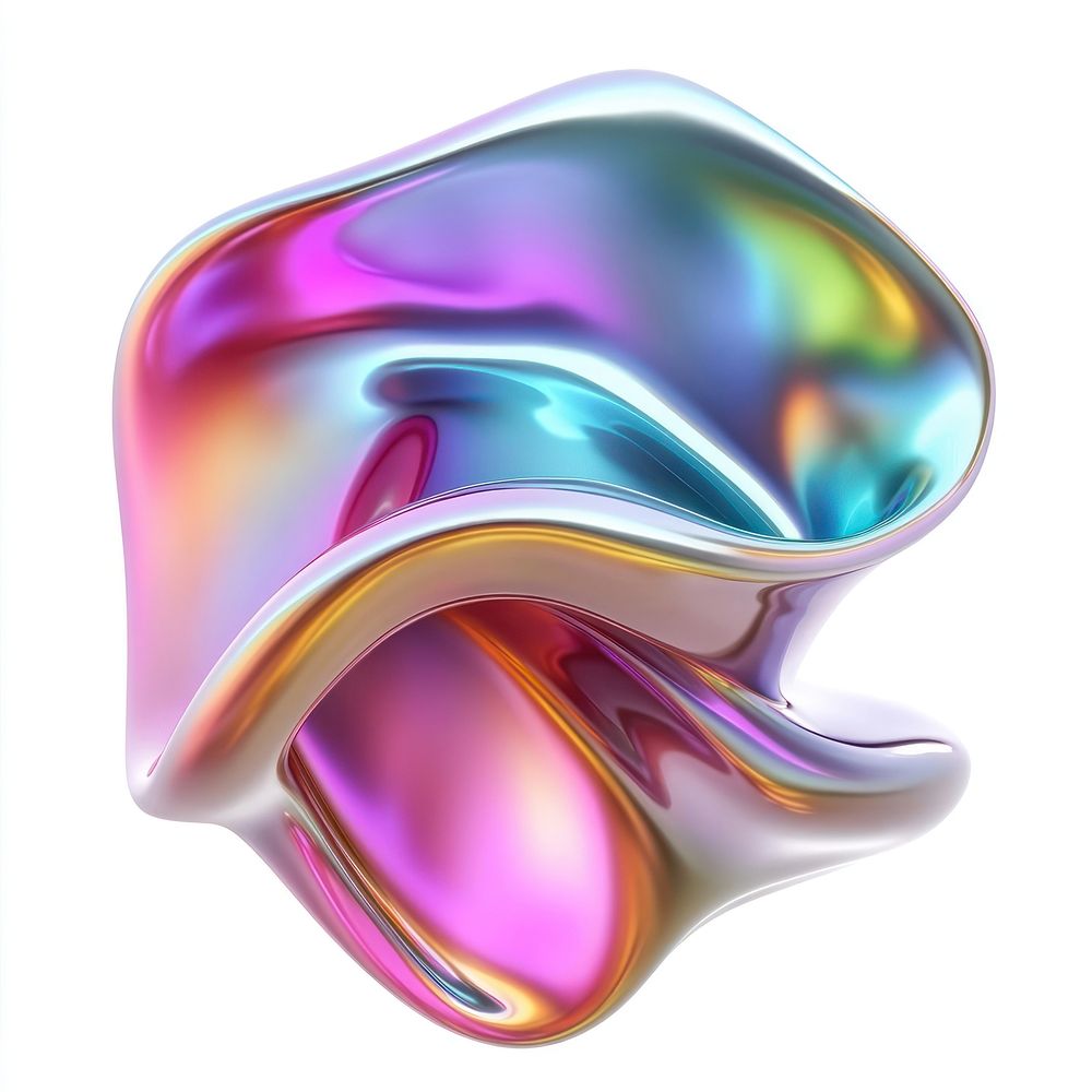 Iridescent simple abstract shape art | Free Photo Illustration - rawpixel