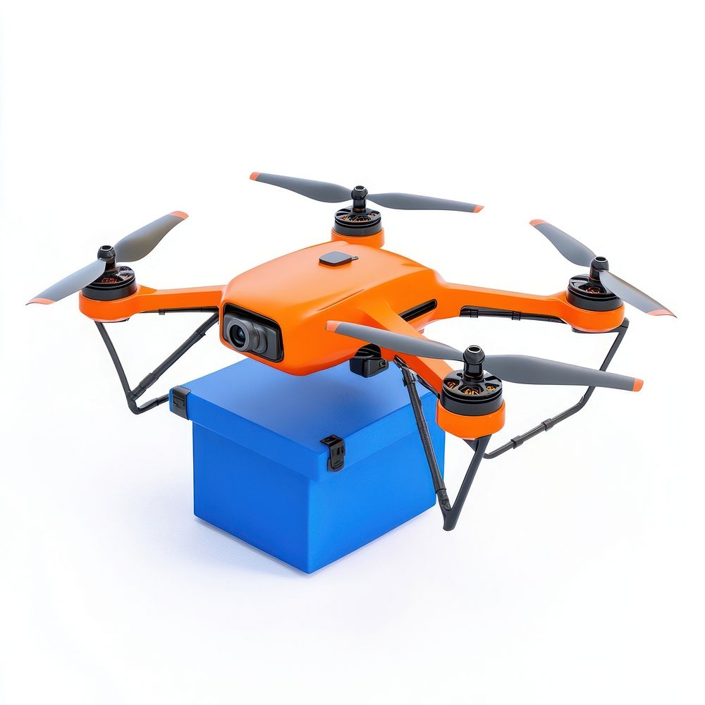 Package orange drone blue. | Free Photo - rawpixel