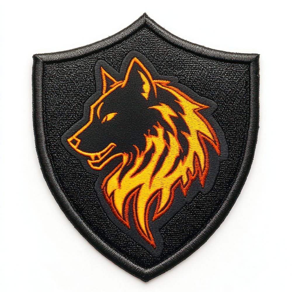 Shield patch wolf embroidered. | Free Photo - rawpixel